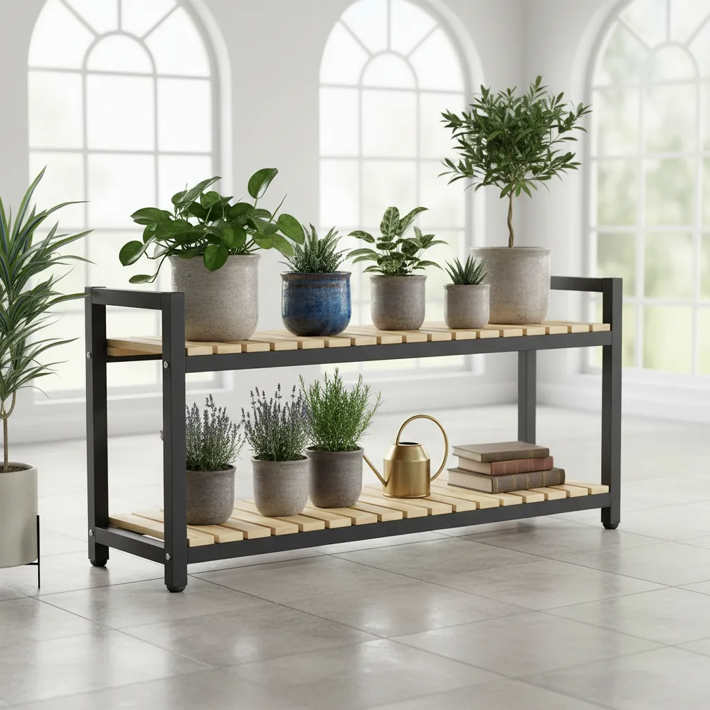 Estanteria Organizador Rack 2 Niveles Estilo Industrial Negro – Shopick